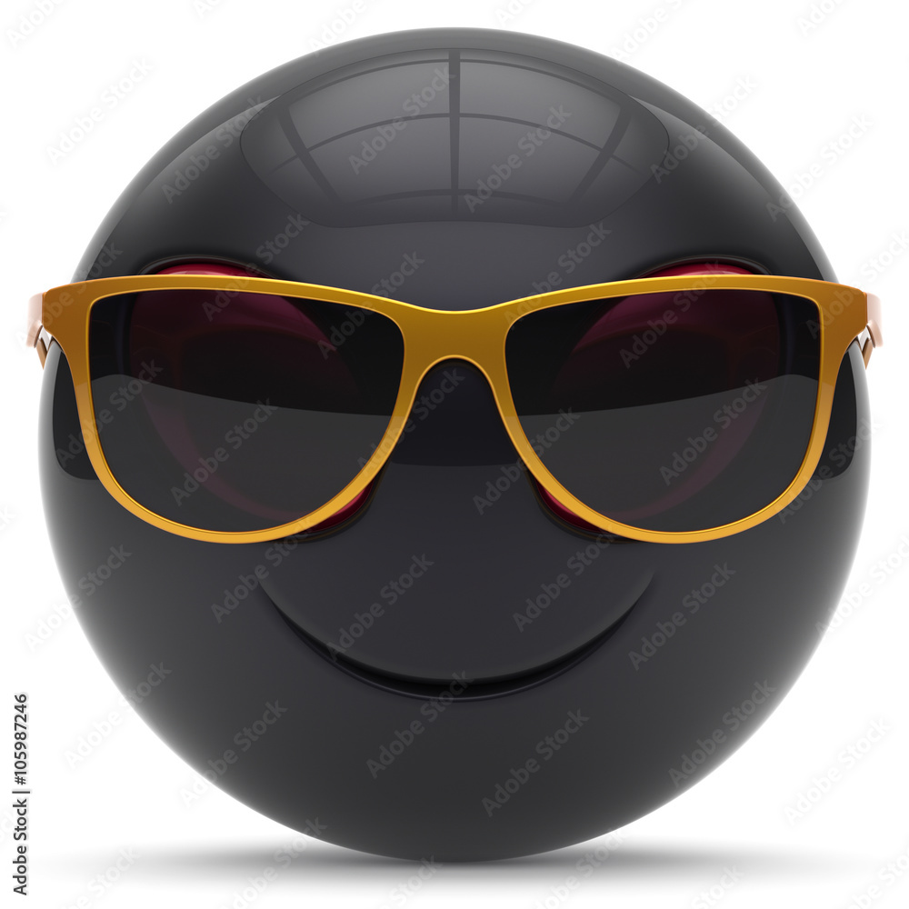 Smiley head emoticon alien face sunglasses cartoon cute monster ball ...