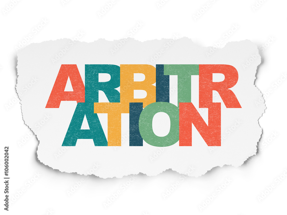 Law concept: Arbitration on Torn Paper background Stock Illustration ...