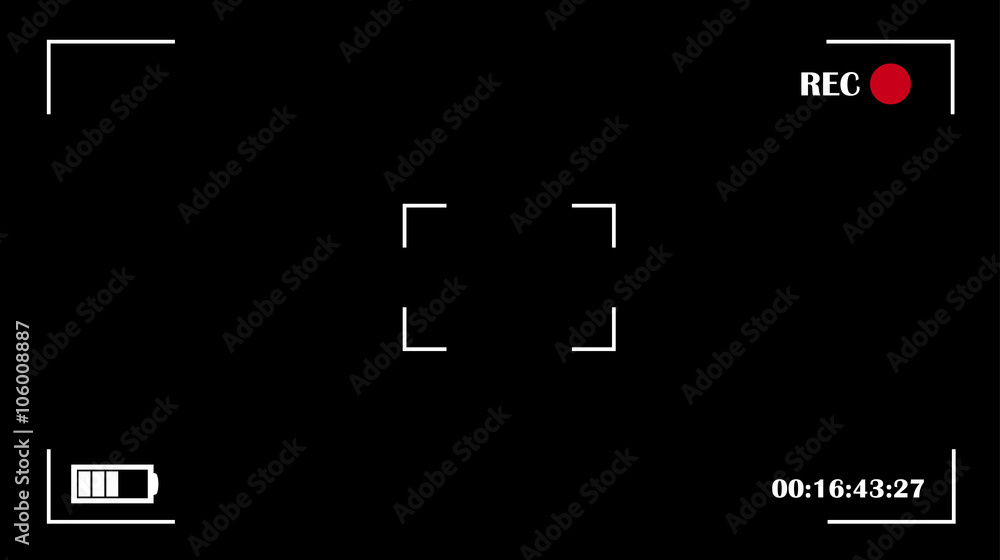 Focusing screen of the camera. Viewfinder camera recording. Video ...