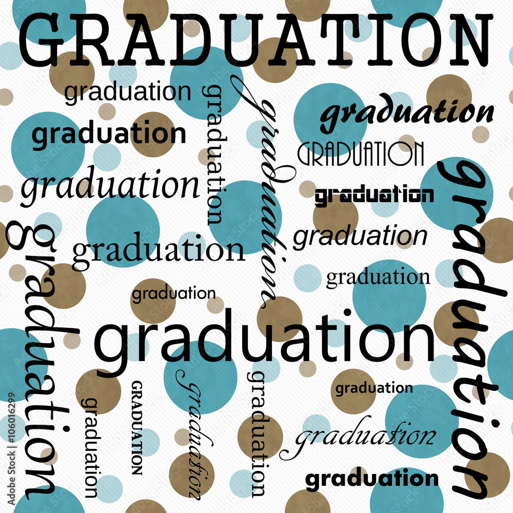 Graduation Design with Teal and White Polka Dot Tile Pattern Rep Stock ...