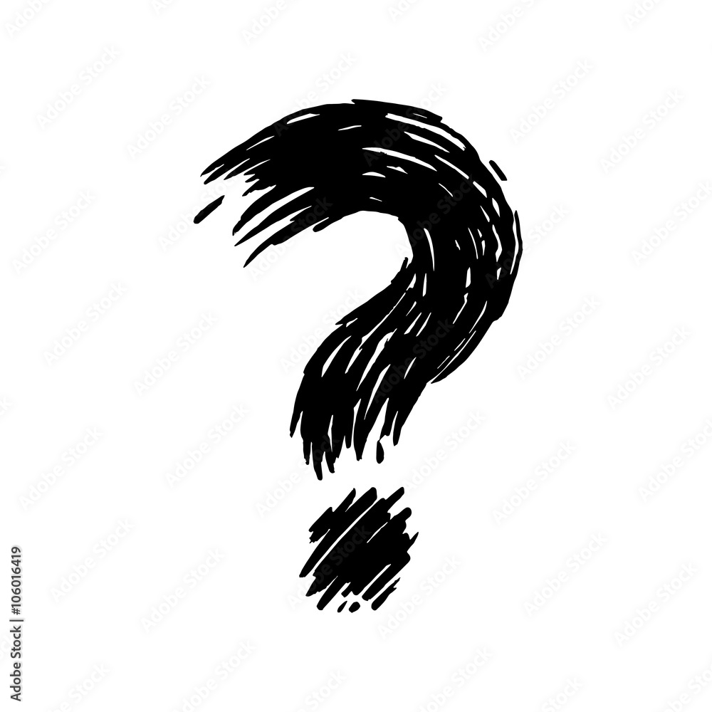 Question mark painted with a felt pen. Stock Vector | Adobe Stock
