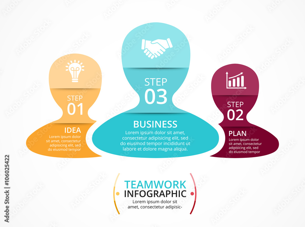 Vector teamwork infographic. Template for diagram, graph, presentation ...