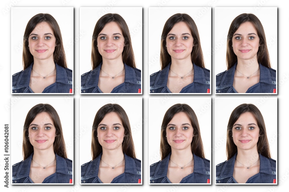 Identification photo of a woman for passport, identity card Stock Photo ...