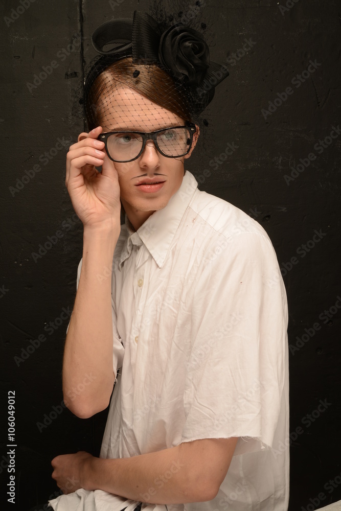 Young man at dramatic image Stock Photo | Adobe Stock