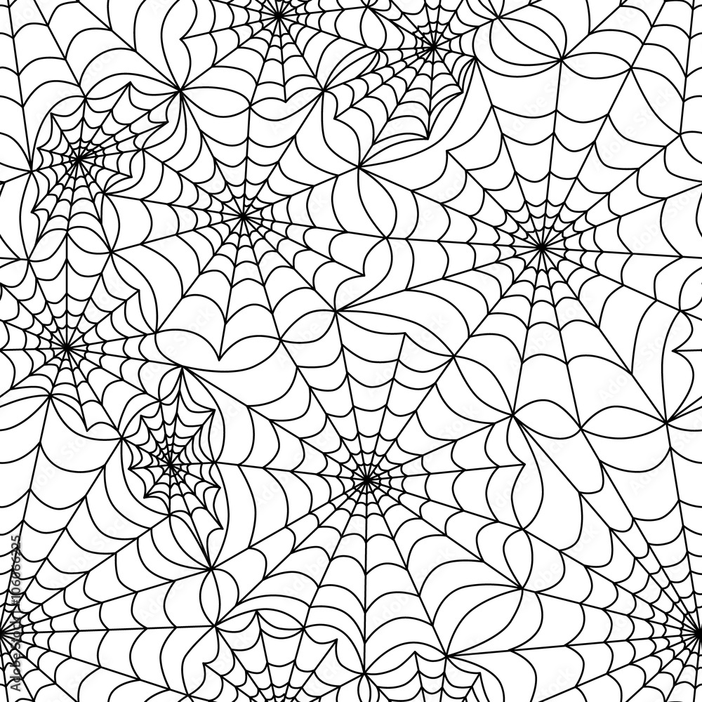 Spider's web seamless background. Vector pattern Stock Vector | Adobe Stock Spider's web seamless background. Vector pattern Stock Vector | Adobe Stock