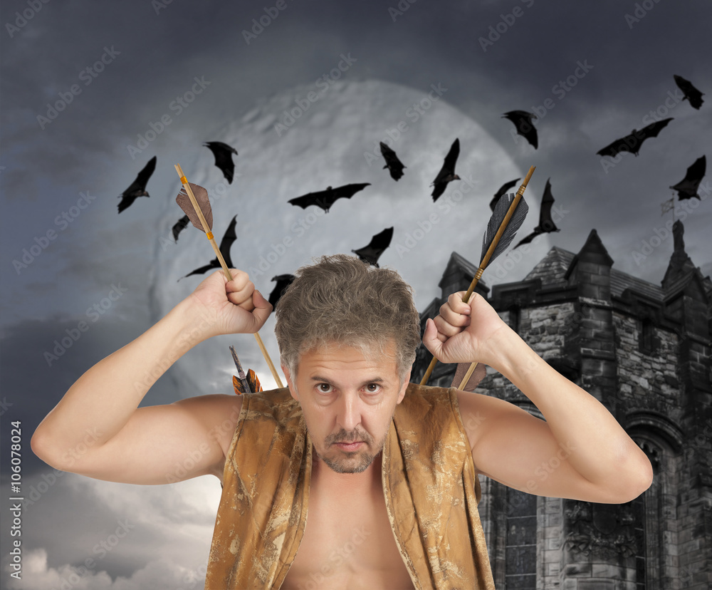Men witch-hunter of arrows Stock Photo | Adobe Stock