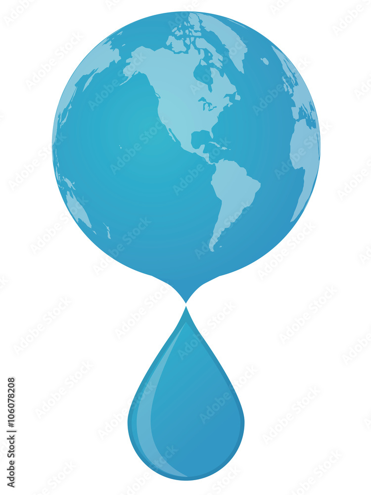 Drop of water dripping from the earth, vector illustration Stock Vector ...