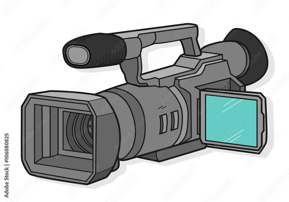 TV Camera, a hand drawn vector illustration of a TV camera for ...