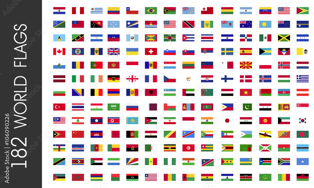 Flags of world countries Stock Vector | Adobe Stock