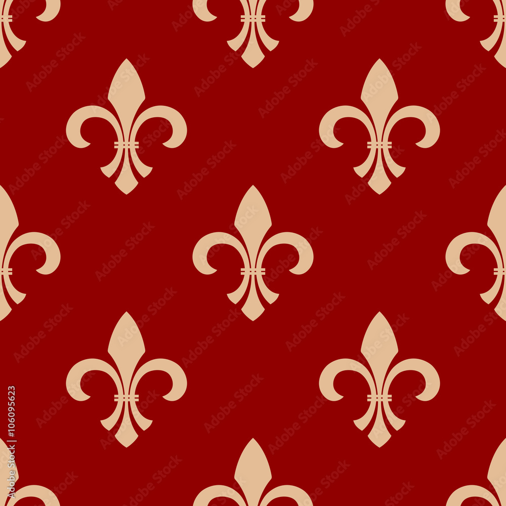 Ancient french floral royal seamless pattern with beige ornament of ...