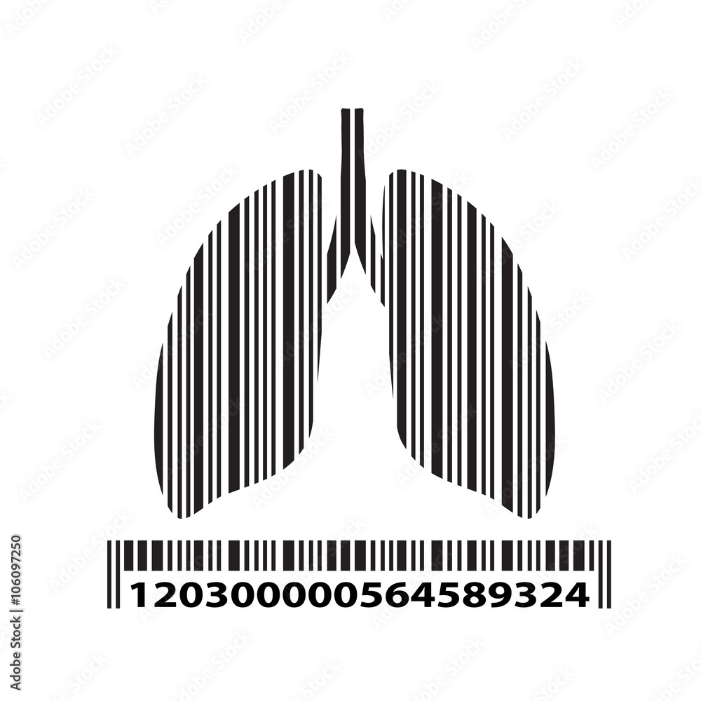 Lung as barcode, vector illustration. Stock Vector | Adobe Stock