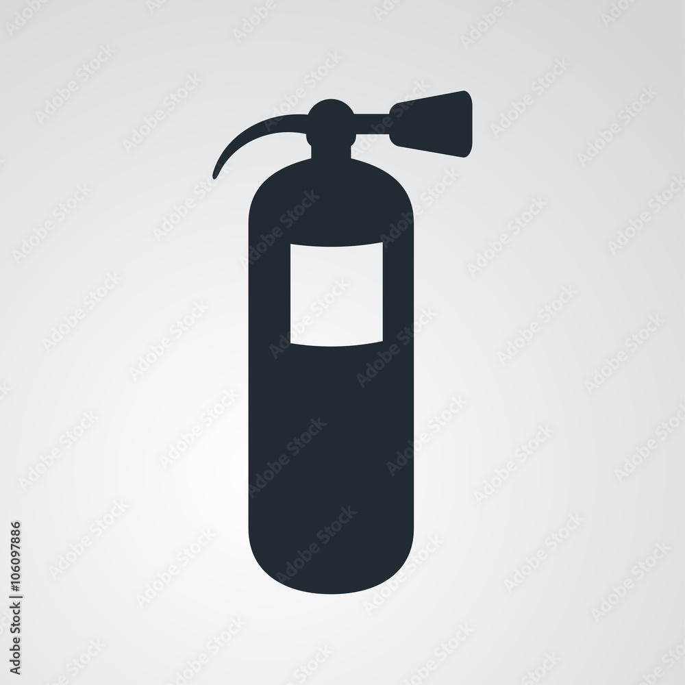 Icono plano extintor en fondo degradado Stock Vector | Adobe Stock