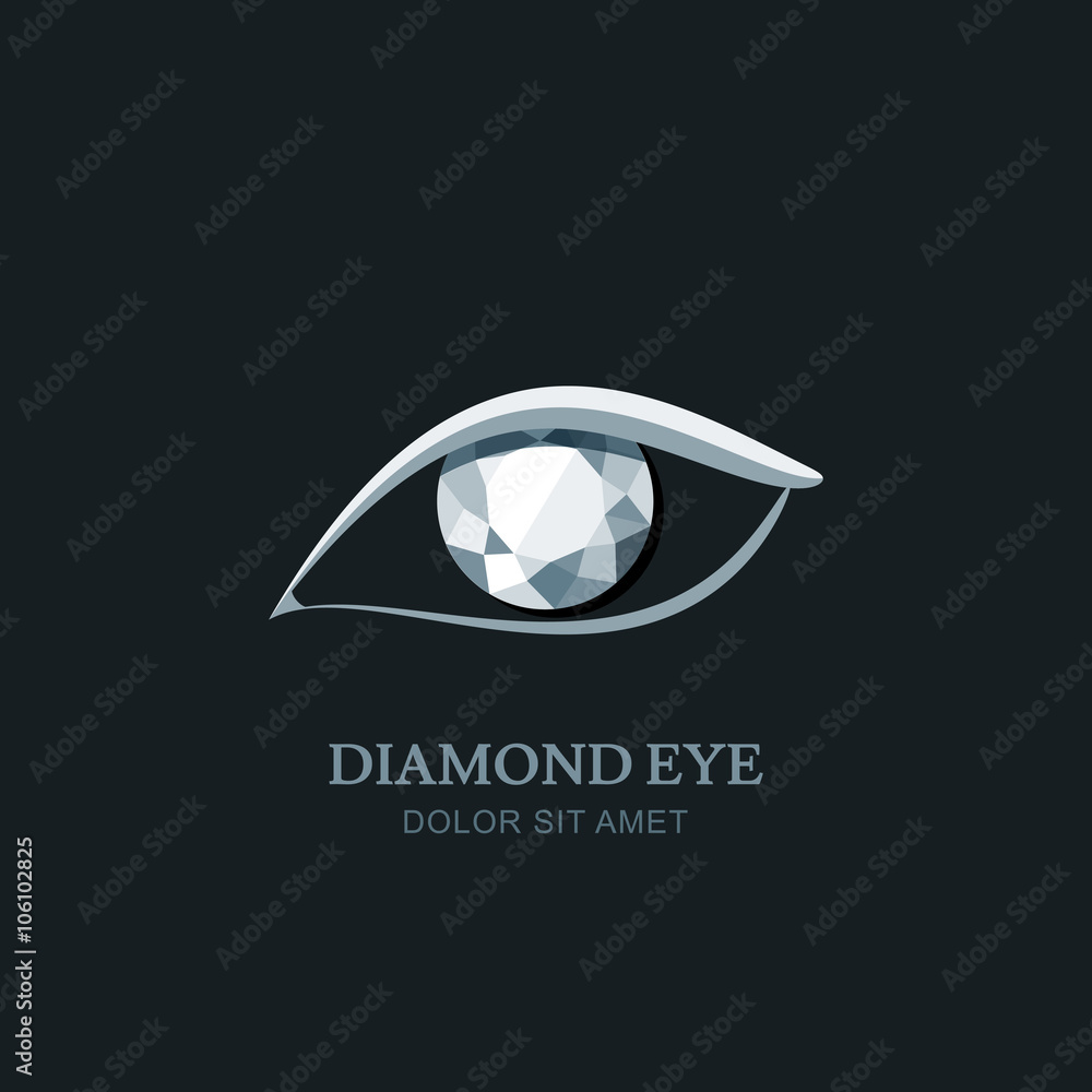 Vector illustration of abstract human eye with diamond pupil. Logo ...