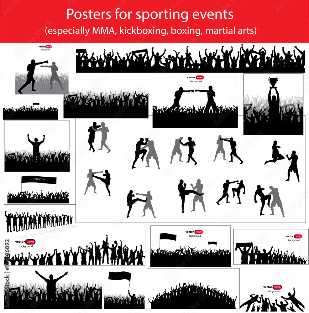 Posters for sporting events. Especially MMA, Boxing, Kickboxing ...