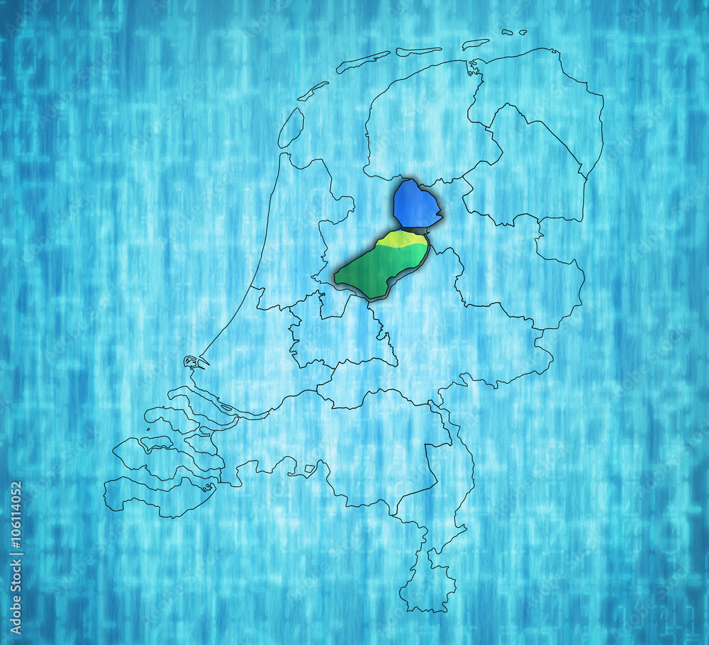 flevoland on map of provinces of netherlands Stock Illustration | Adobe ...