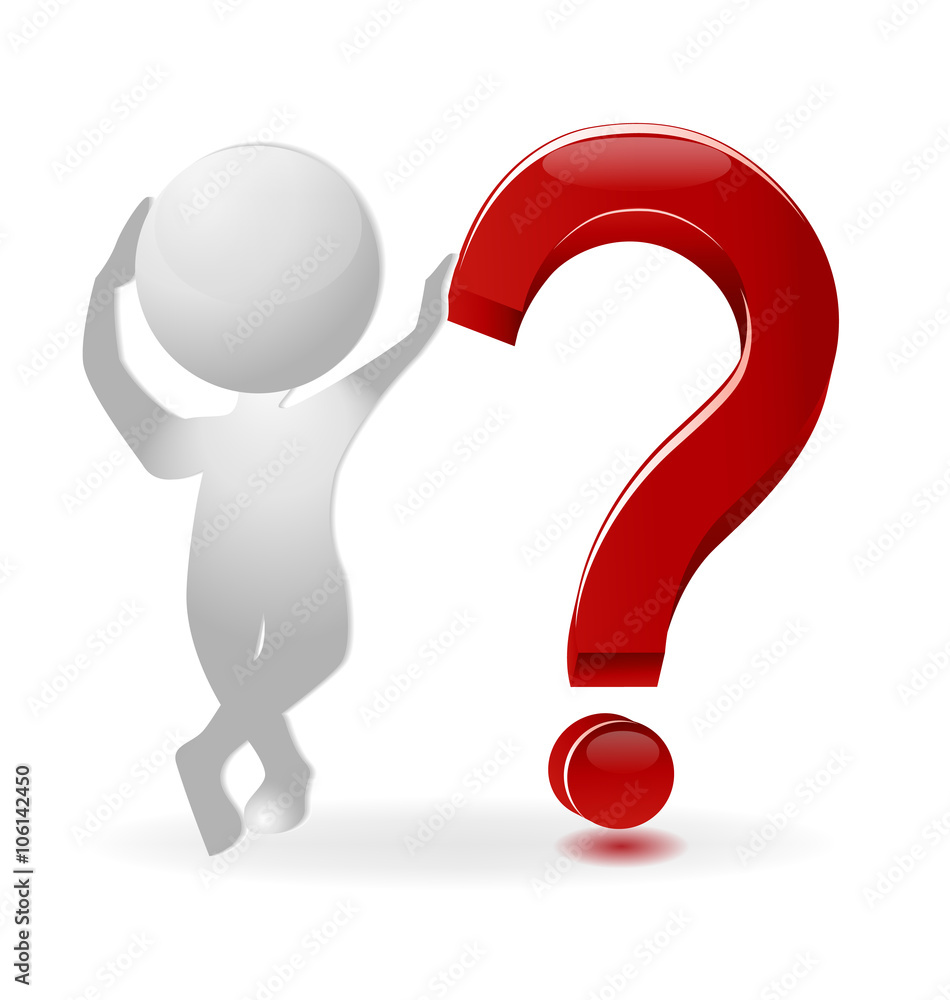 3D people and question mark logo vector Stock Vector | Adobe Stock
