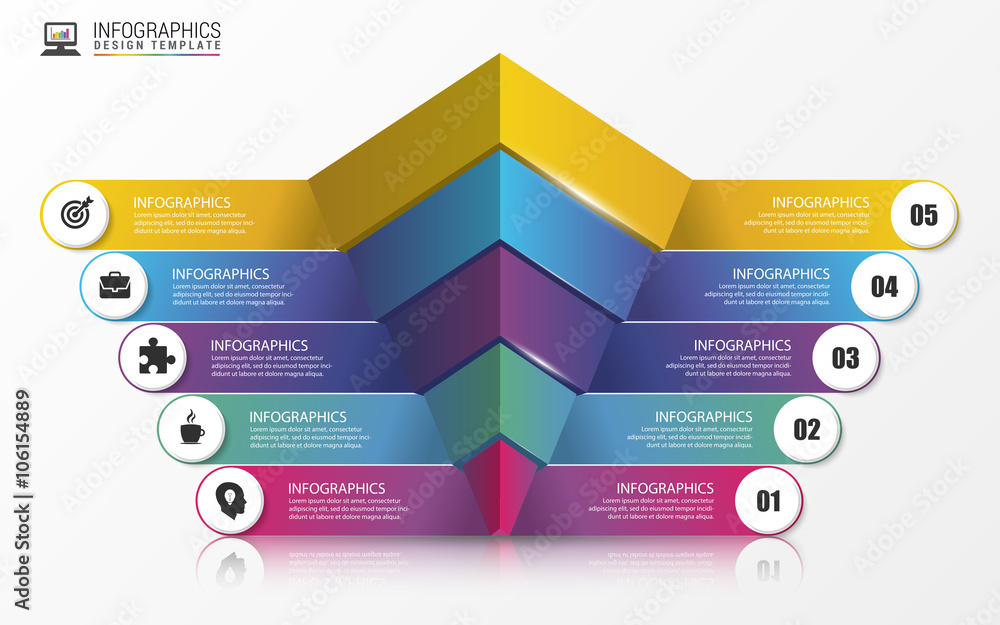 Pyramid. Infographic concept. Modern design template. Vector Stock ...