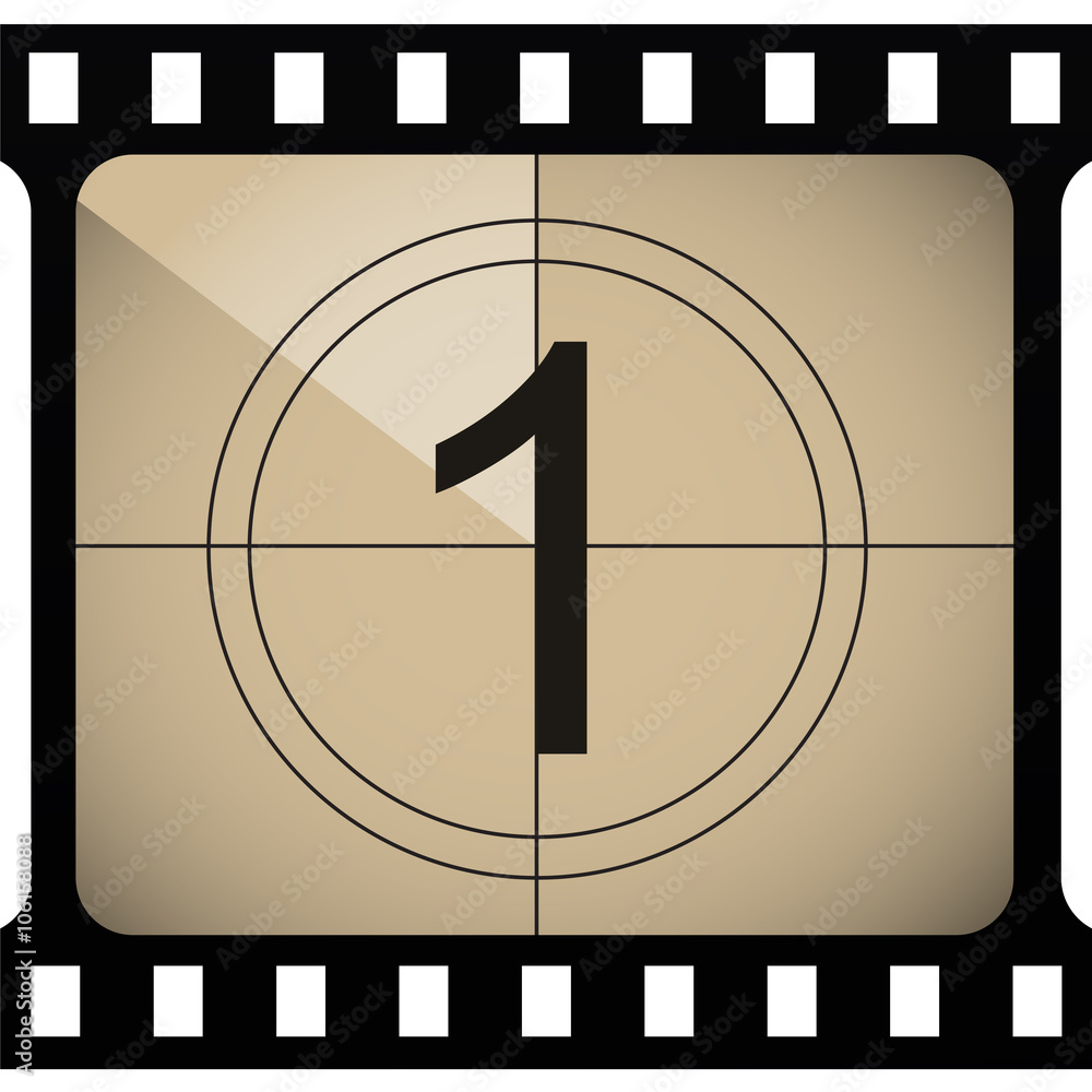 Retro, vintage, old hollywood countdown numbers. Vector art. Stock ...