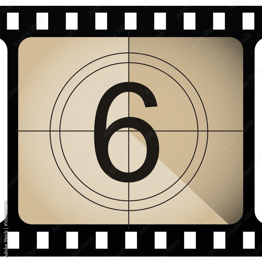 Retro, vintage, old hollywood countdown numbers. Vector art. Stock ...