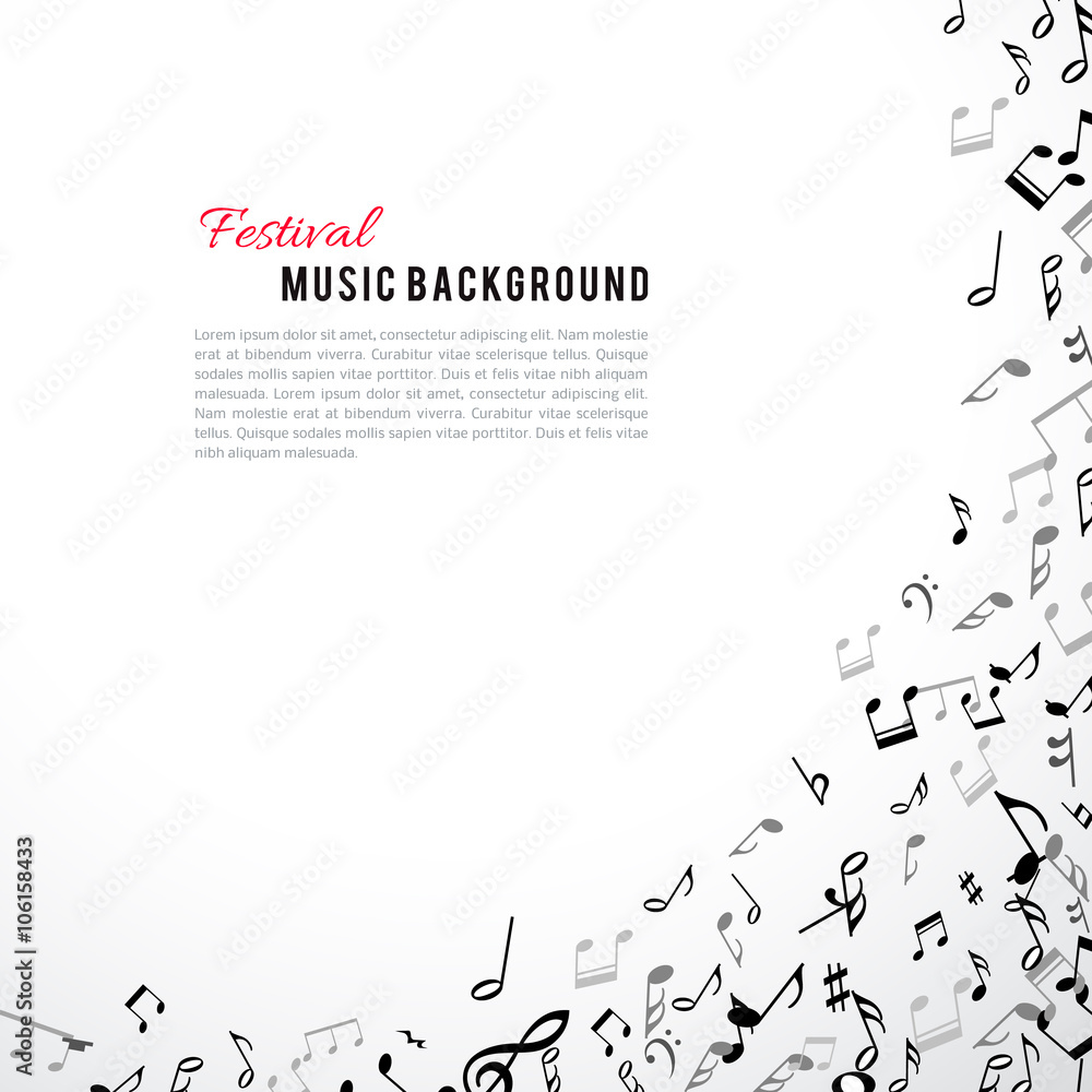 Music Notes Black And White Border