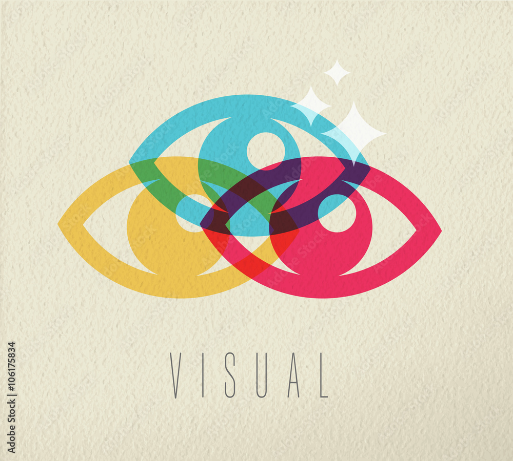 Visual eye view icon concept color design vector de Stock | Adobe Stock