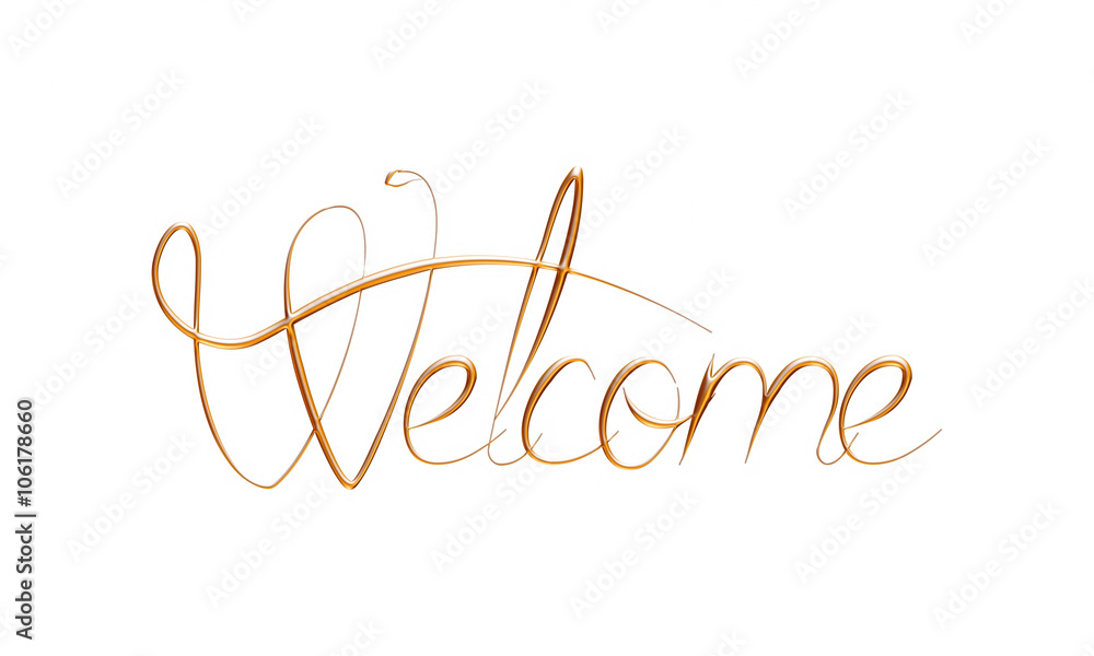 Welcome word in golden on white background. Stock Illustration | Adobe ...