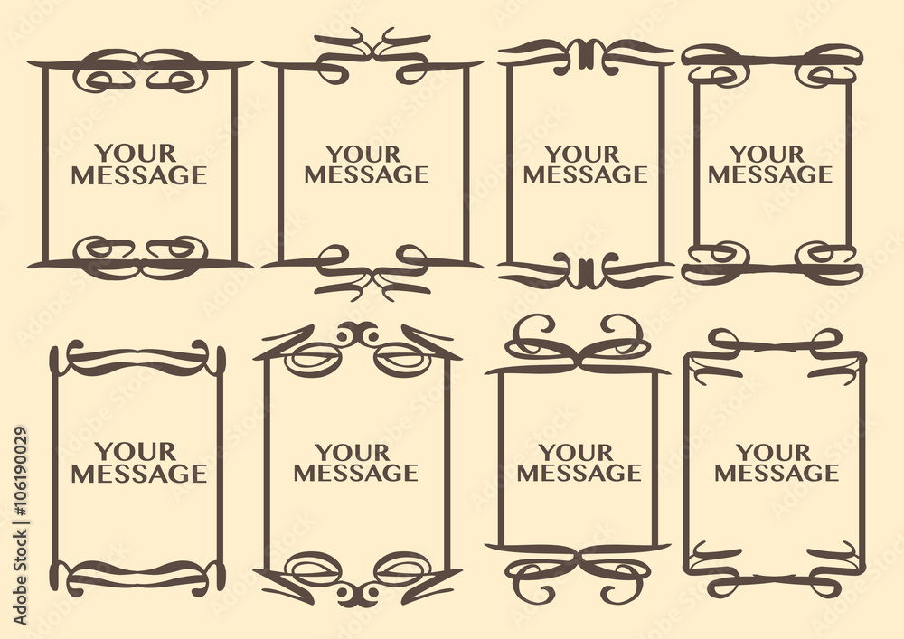 Decorative Vintage Frames and Border Vector Clip Art Designs Stock ...