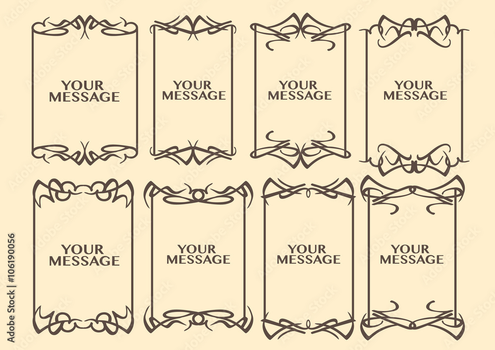 Decorative Vintage Frames and Border Vector Clip Art Designs Stock ...