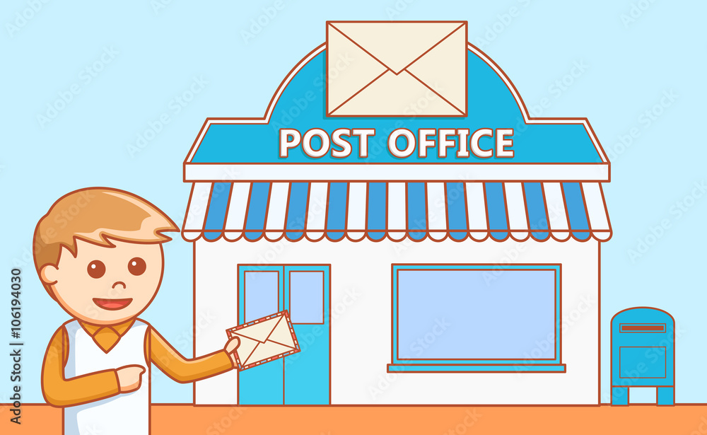Post Office Building Cartoon