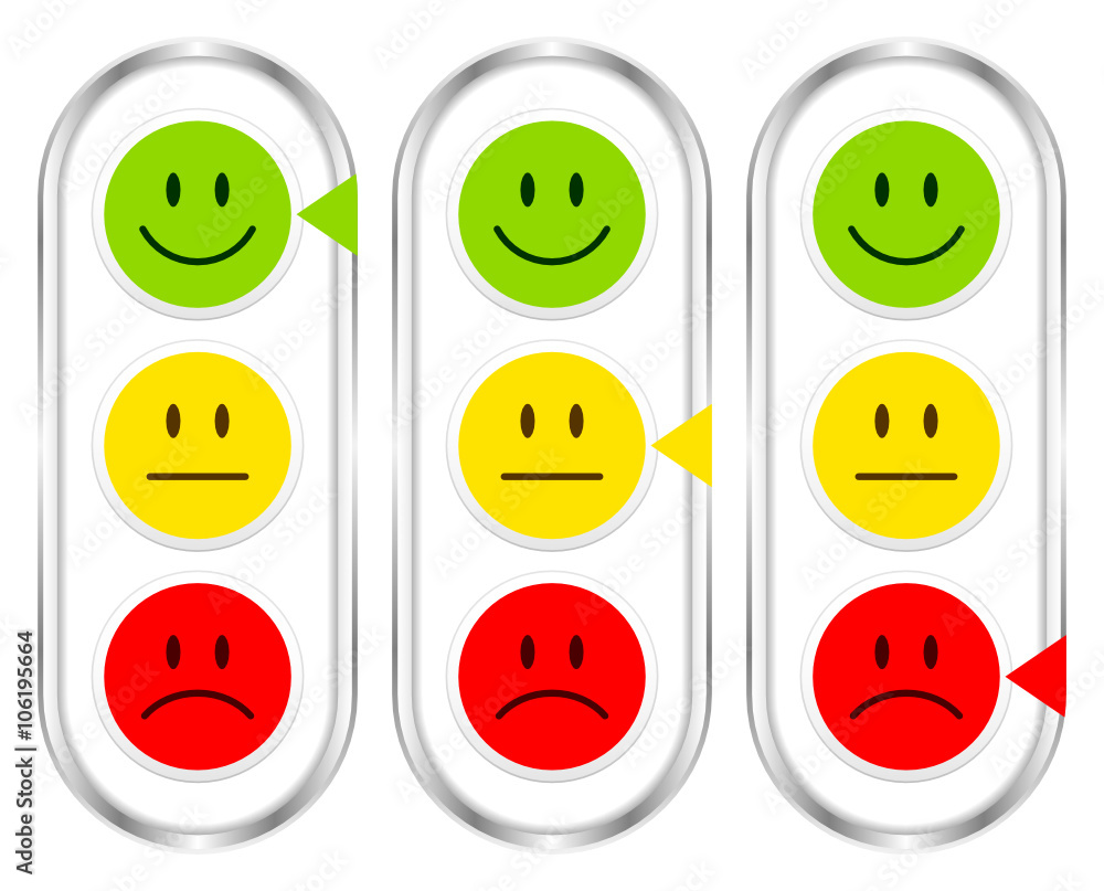 3 Smileys Color Silver Frame Arrow Vertical Stock Vector | Adobe Stock