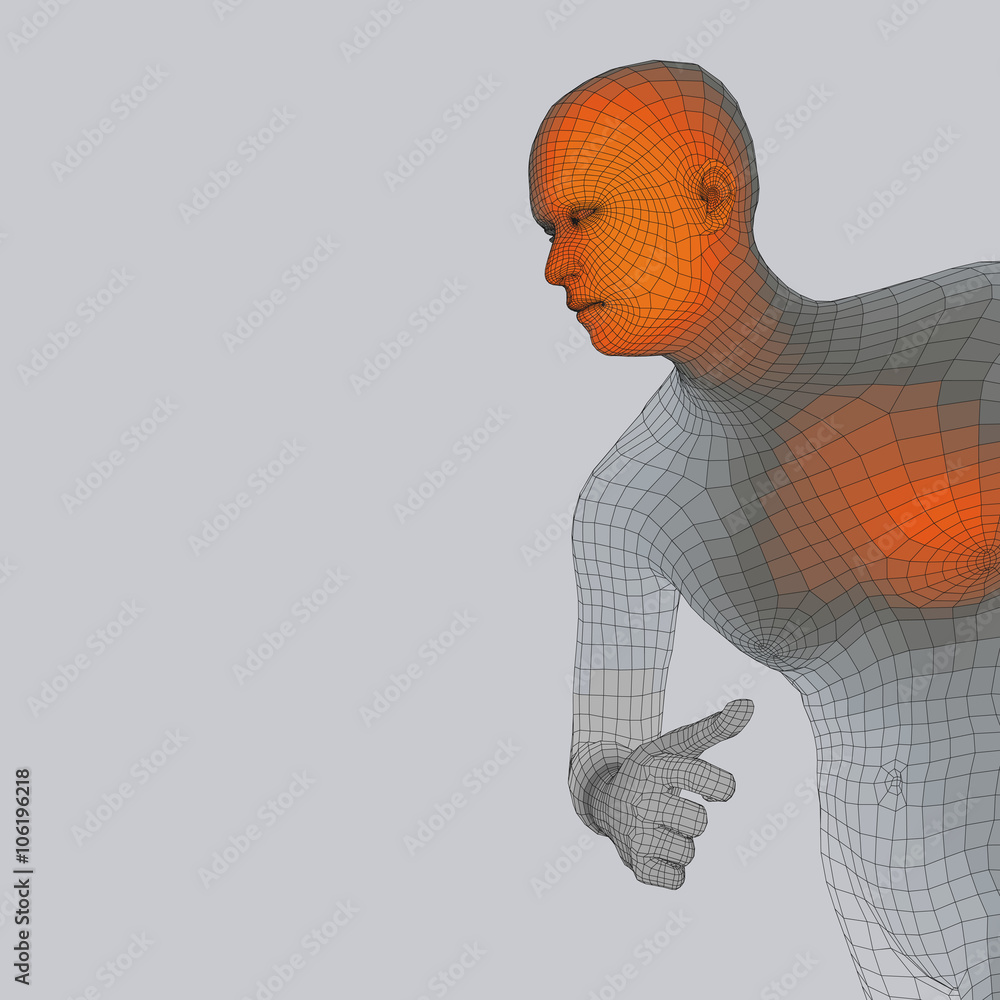Running Man. Polygonal Design. 3D Model of Man. Geometric Design ...