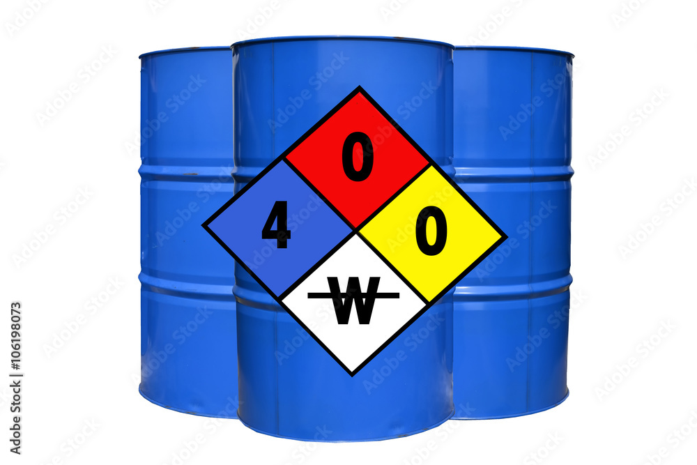 Diamond-shape Hazards Of TOXIC chemical tank and Do not touch the water ...