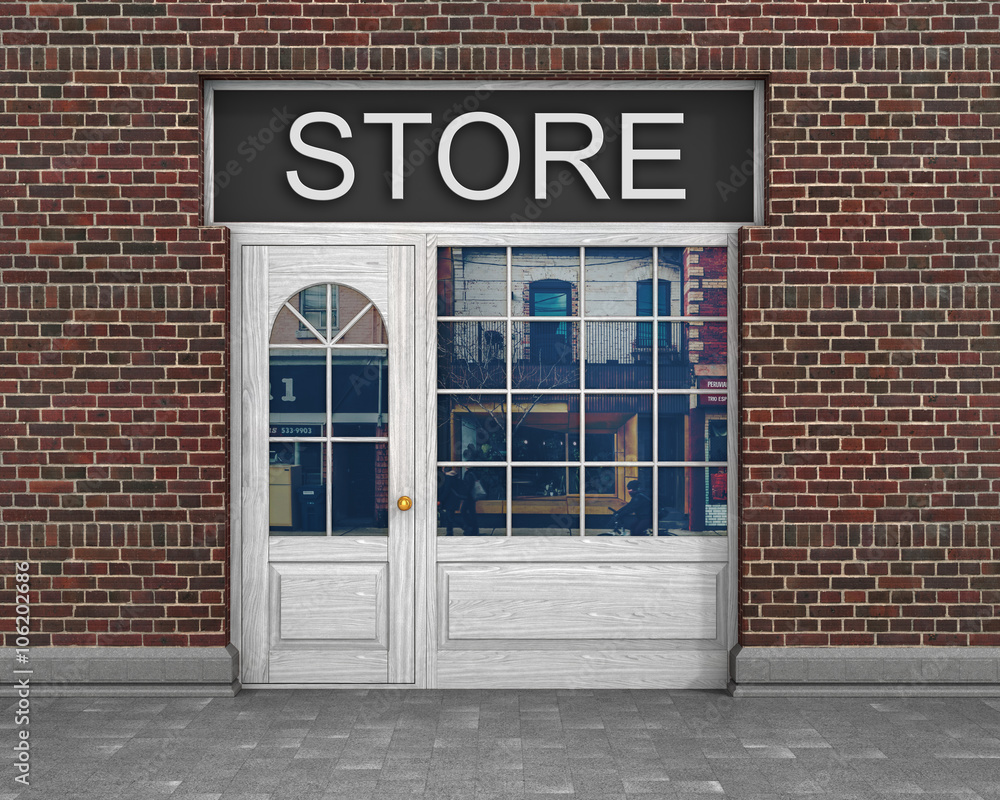 Shop Front. Exterior horizontal windows empty for your store pro Stock ...