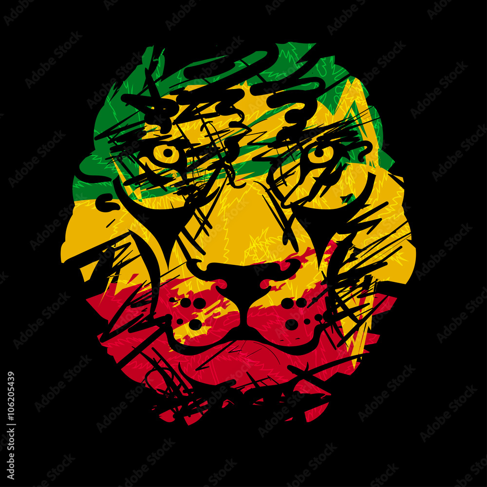Rasta Lion Vector