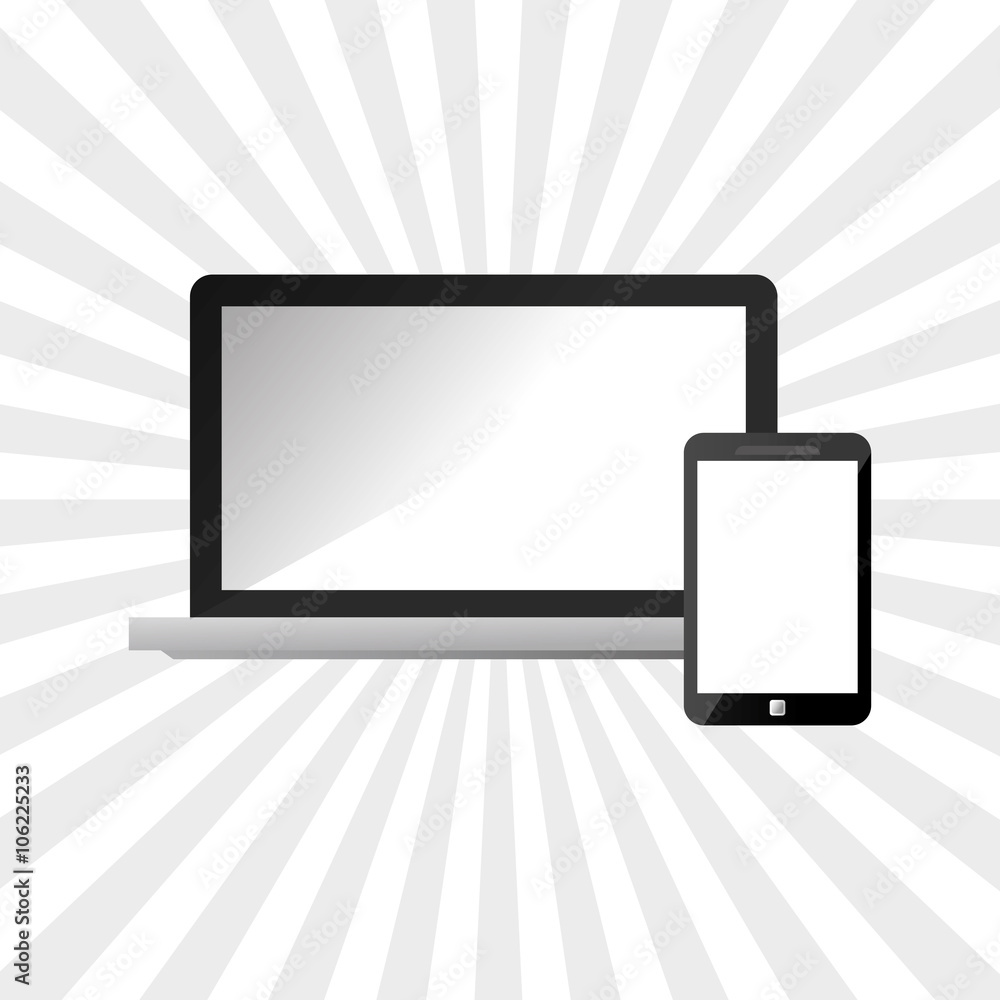Laptop and smartphone icon design, vector illustration vector de Stock ...