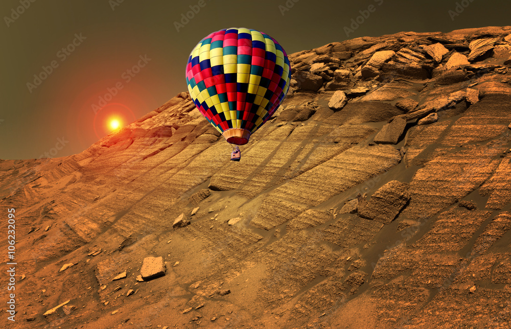 Hot air balloon around the world trip stunning aerial view landscape ...