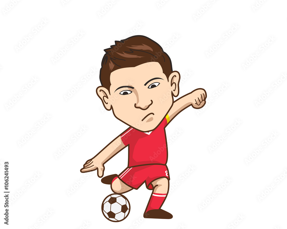 Soccer Cartoon - Kick Off Stock Vector | Adobe Stock