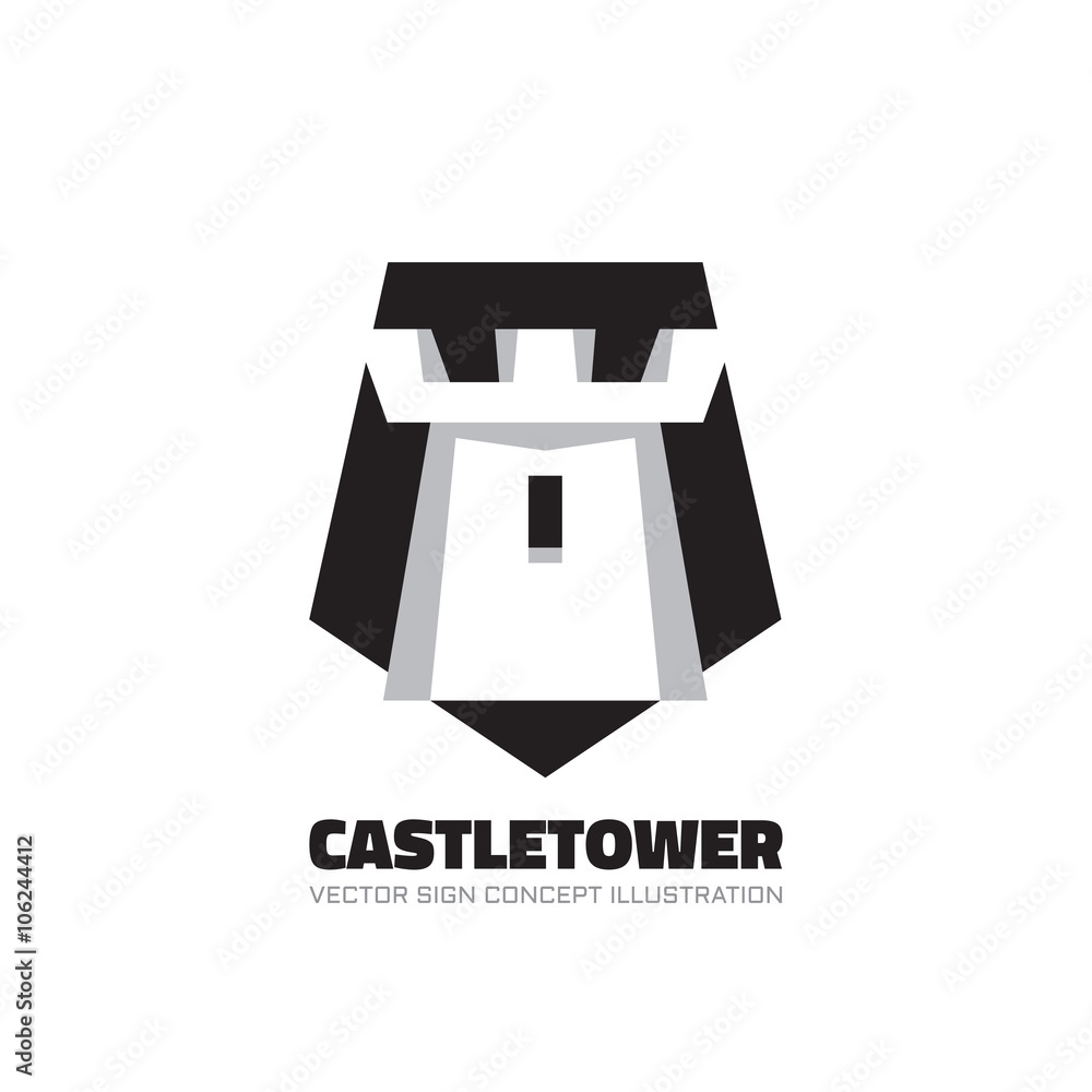 Castle tower - vector logo concept illustration in flat style design ...