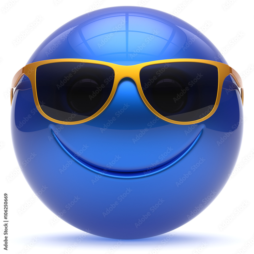 Smile face cheerful sphere emoticon head ball cartoon smiley happy ...
