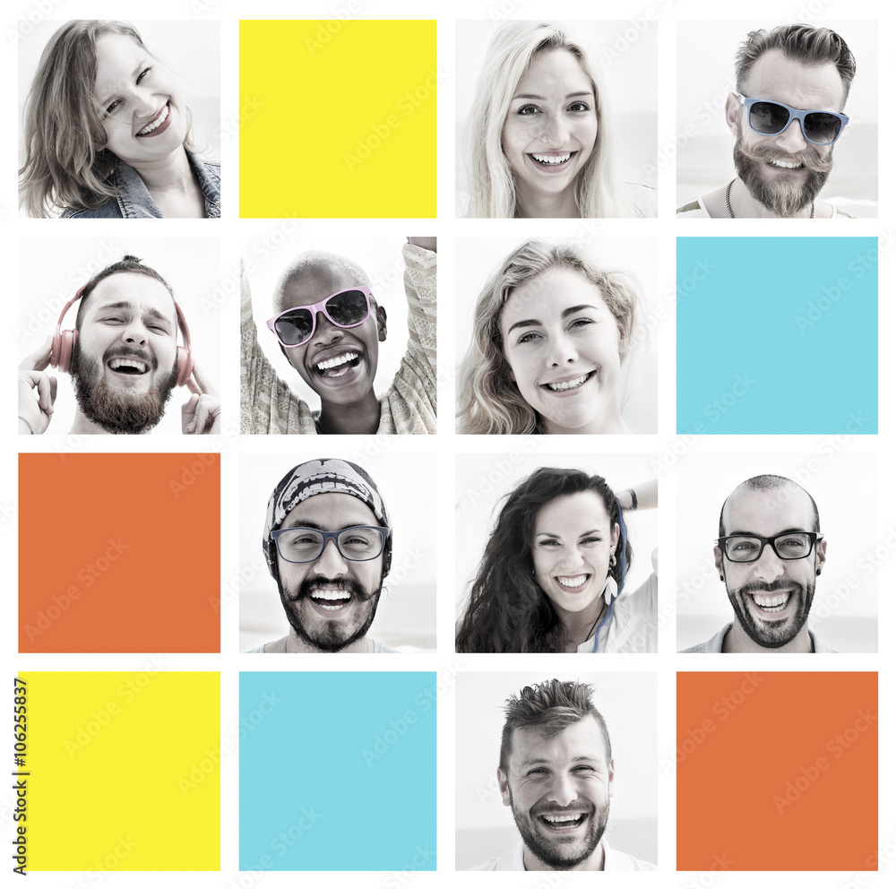 People Set of Faces Diversity Human Face Concept Stock Photo | Adobe Stock