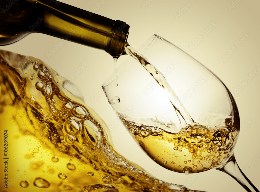 White wine isolated on white background Stock Photo | Adobe Stock