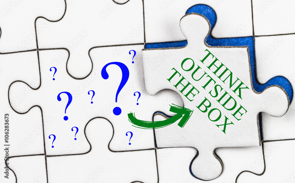 think outside the box Puzzle Konzept Stock-Foto | Adobe Stock