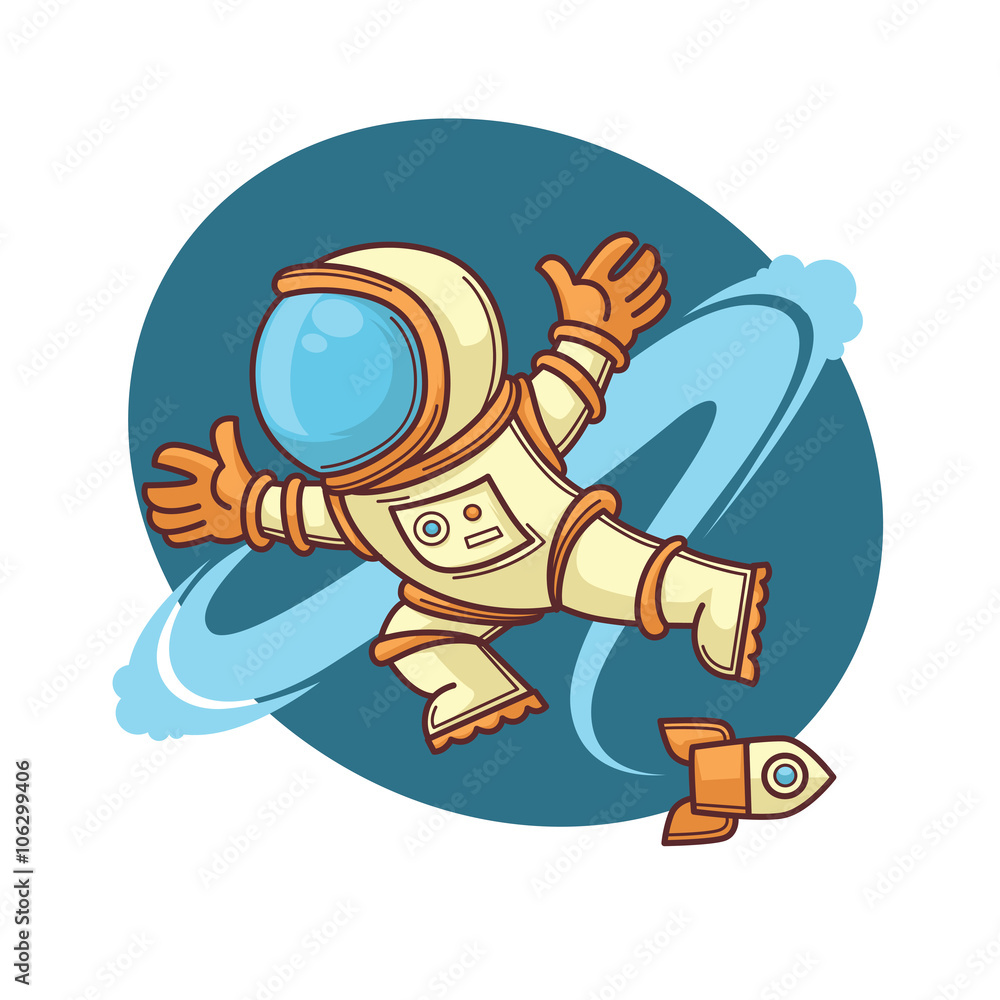 Retro Spaceman Illustration