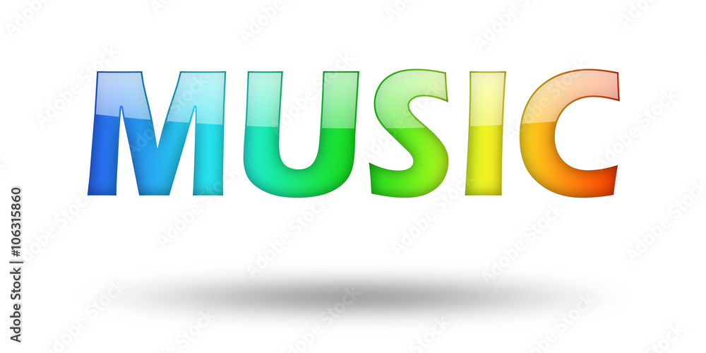 Text MUSIC with colorful letters and shadow. Illustration Stock | Adobe ...