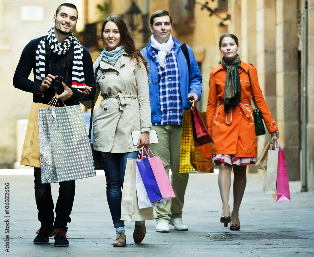 People Walking With Shopping Bags