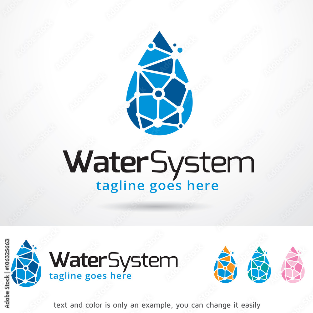 Water System Logo Template Design Vector Stock Vector | Adobe Stock
