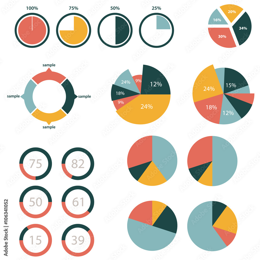 Infographic Elements, pie chart set icon, business elements and ...