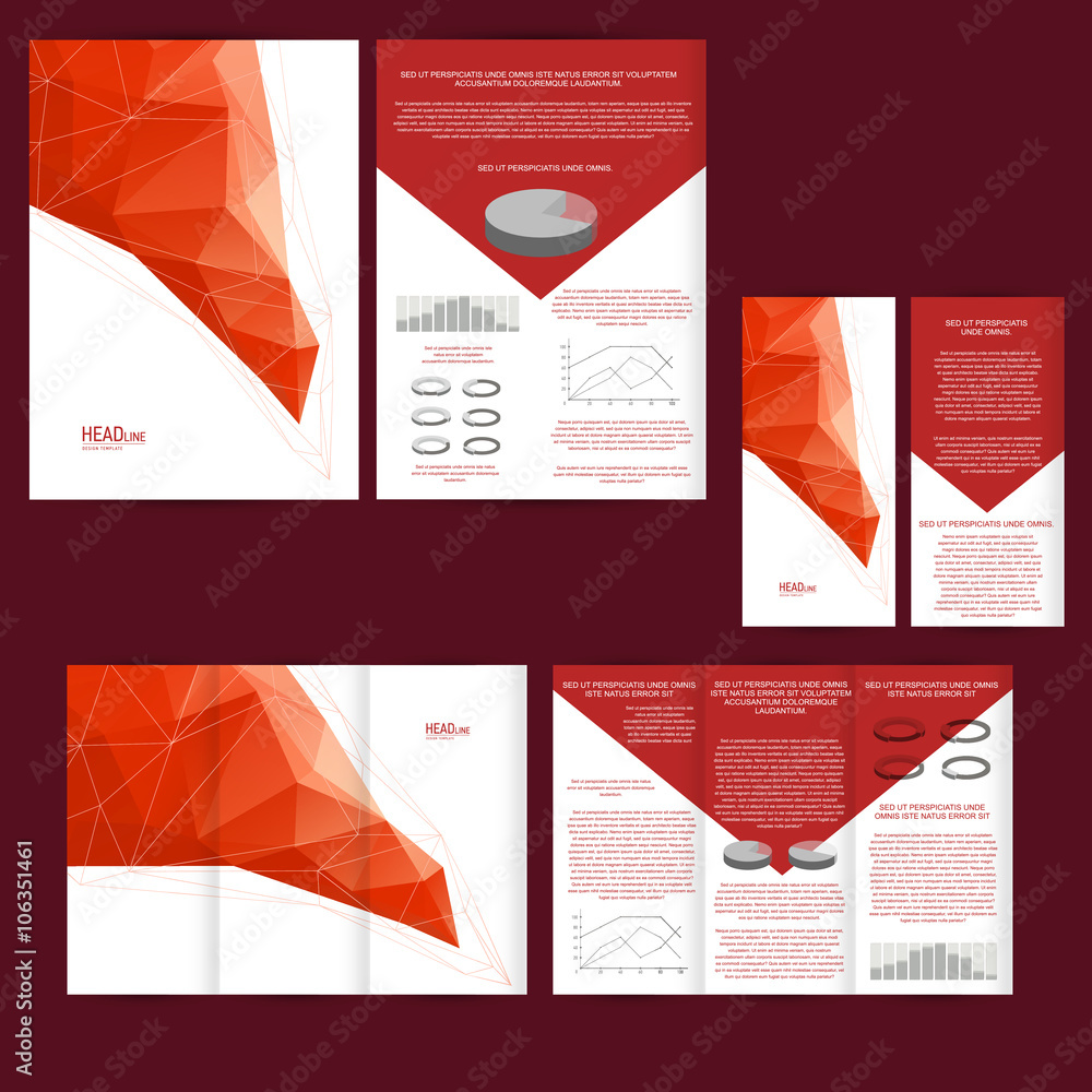 Set of design template with flyer, poster, brochure. For advertising ...
