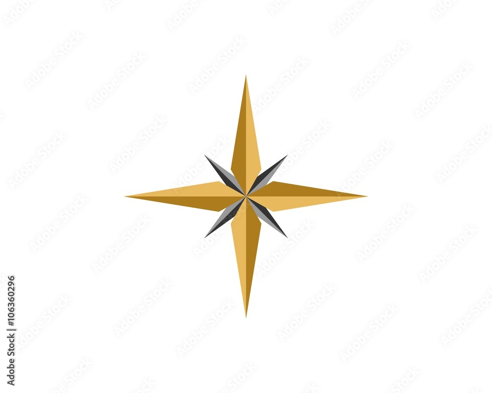 Gold Compass Rose Logo Stock Vector | Adobe Stock