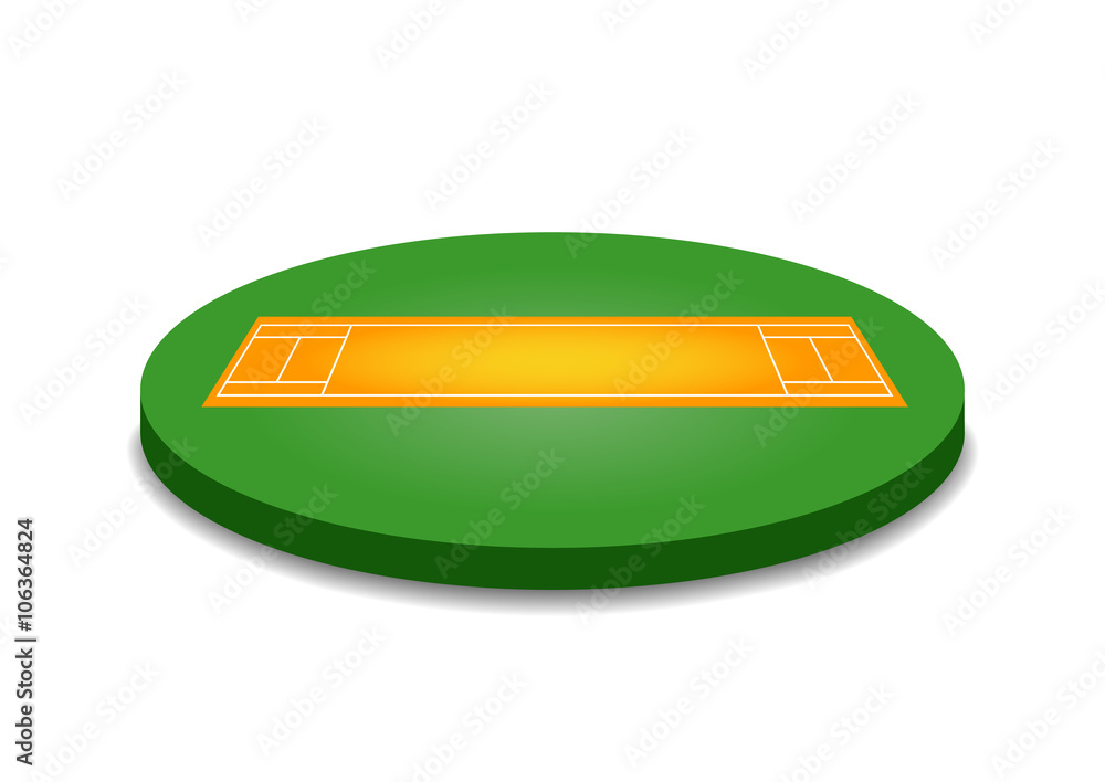 Cricket pitch illustration. Cricket pitch on white background. Cricket ...